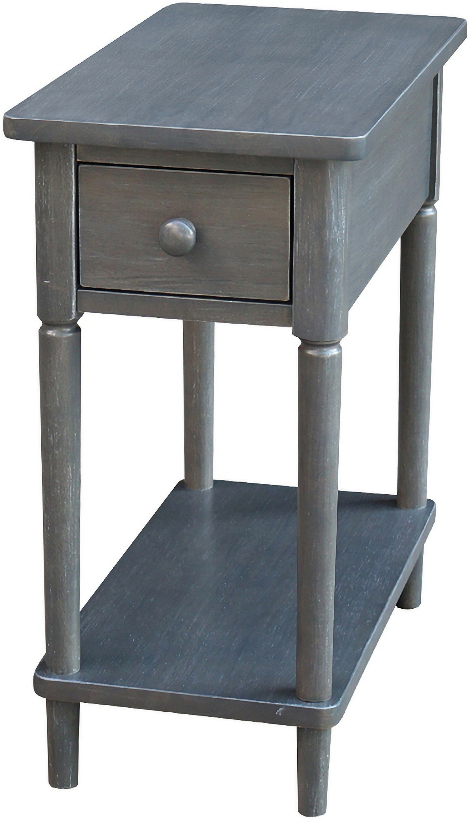 Solid Wood Narrow Side Table In Antique Washed Heather Gray by ...