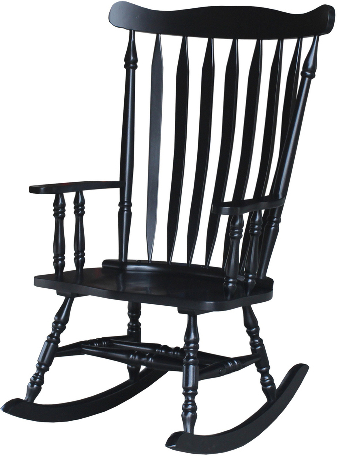 Solid Wood Rocking Chair In Antique Black by International Concepts ...