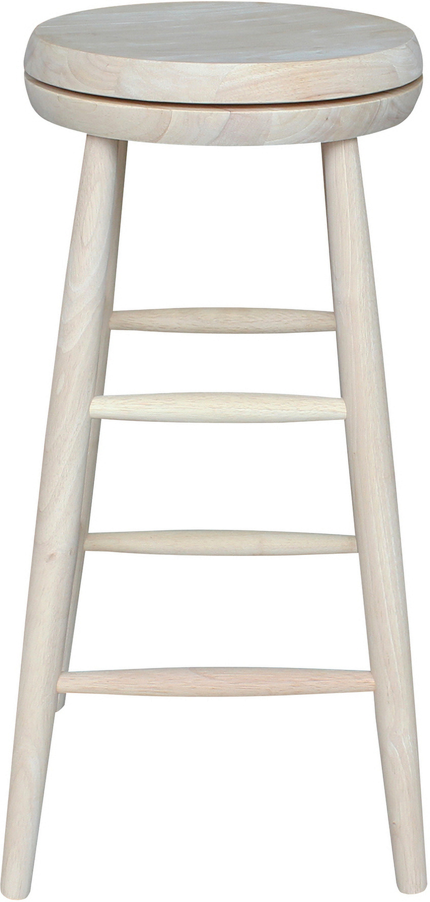 Solid Wood Scooped 30 Inch Seat Swivel Stool In Unfinished by ...