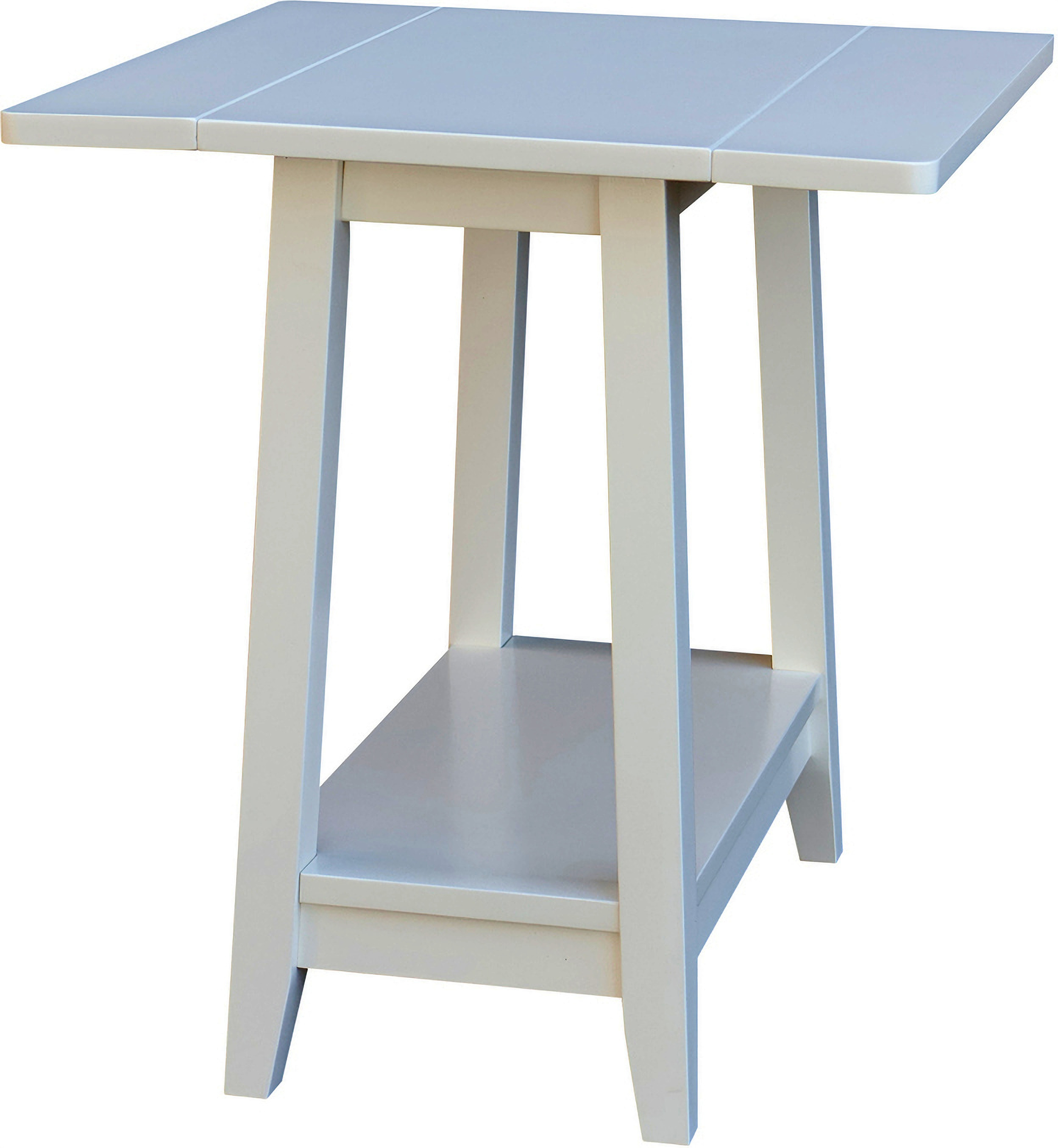 Solid Wood Square Drop Leaf Side Table In White by International ...