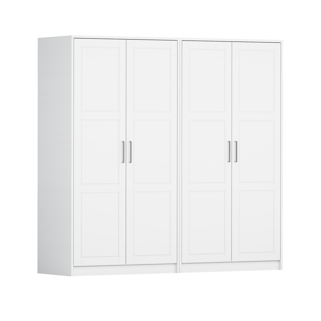 Urban 4-Door Wardrobe with Raised Panel Doors In White by Palace ...