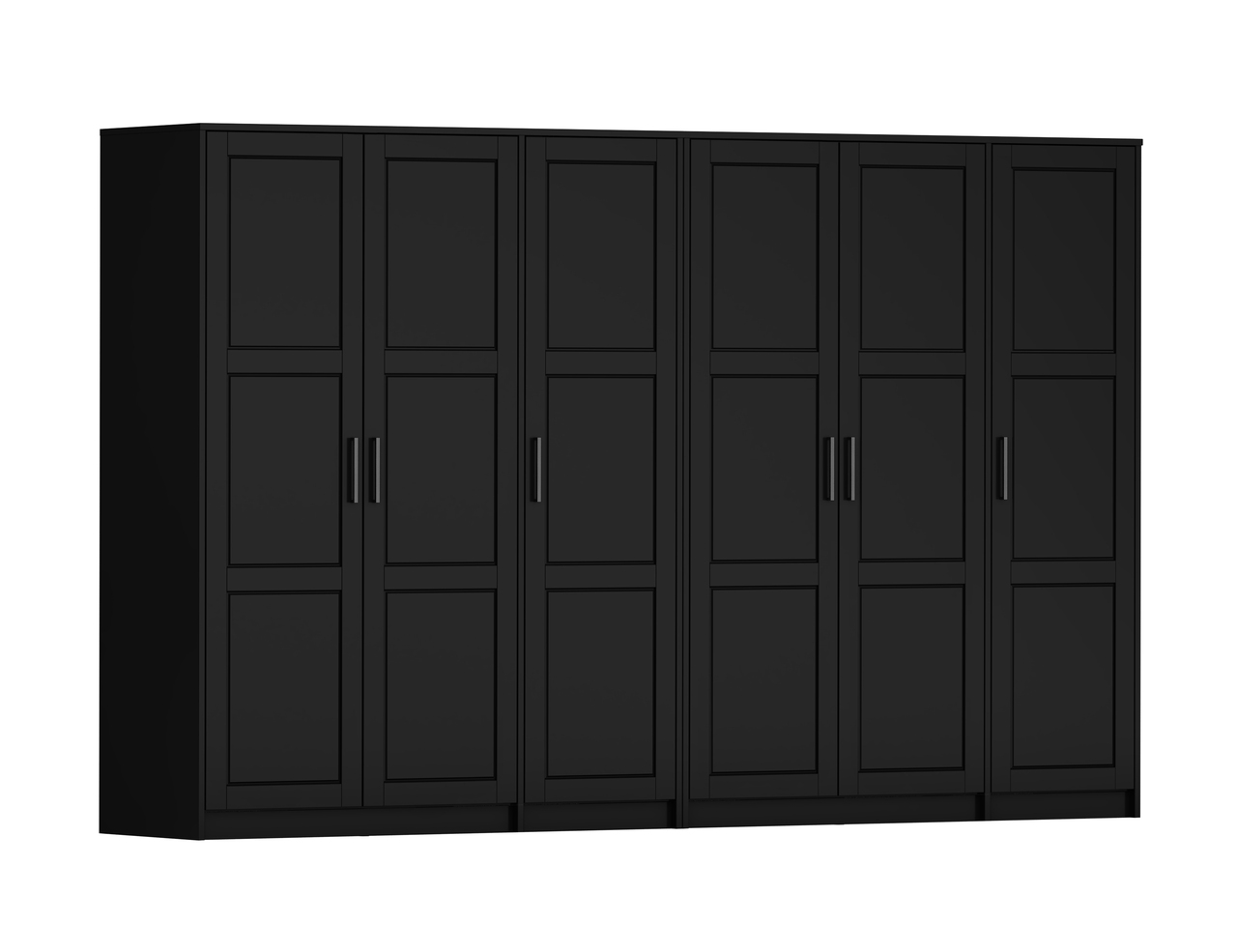 Urban 6-Door Wardrobe with Raised Panel Doors In Black by Palace ...