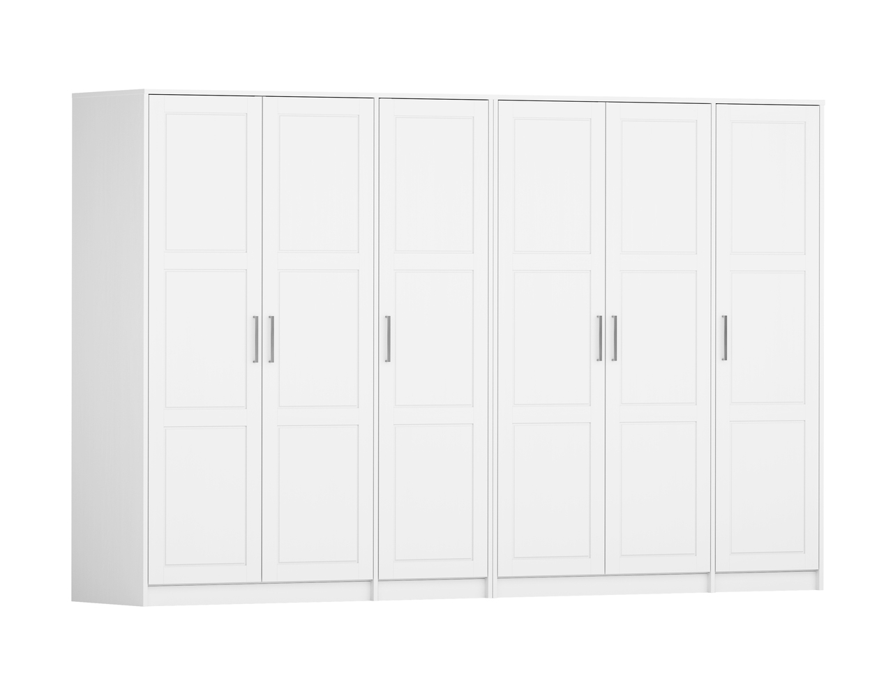 Urban 6-Door Wardrobe with Raised Panel Doors In White by Palace ...