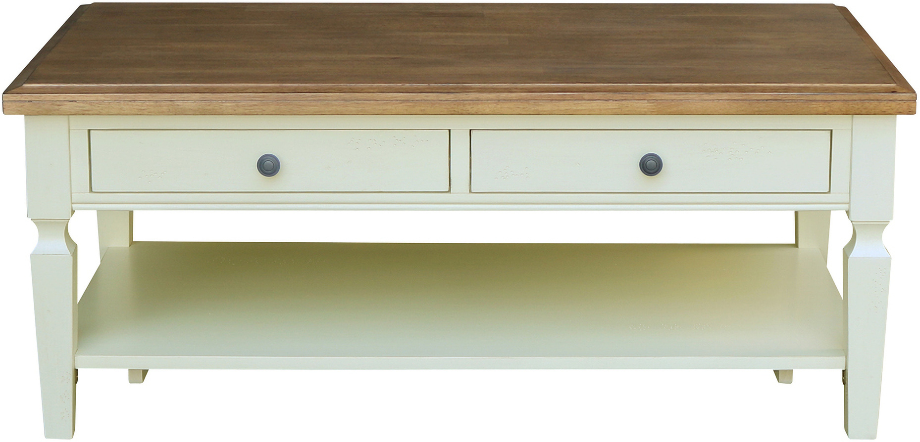 Solid Wood Vista Coffee Table In Hickory and Shell by International Concepts | 1StopBedrooms