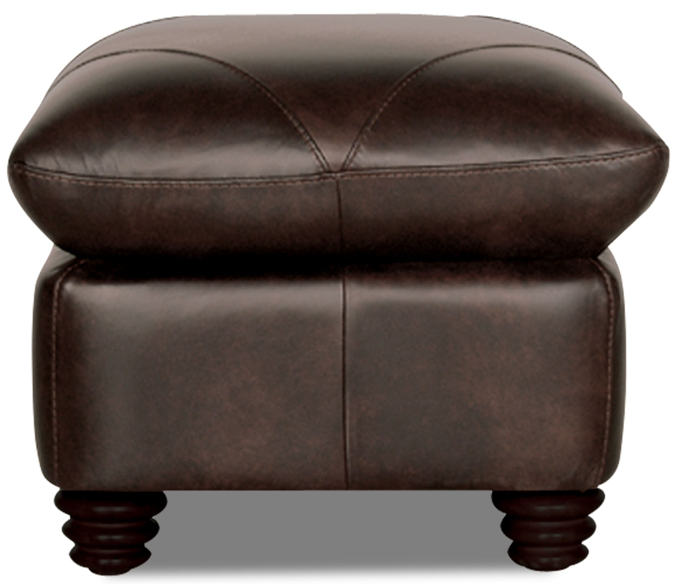 Solomon Italian Leather Ottoman (Cherry) by Luke Leather | 1StopBedrooms