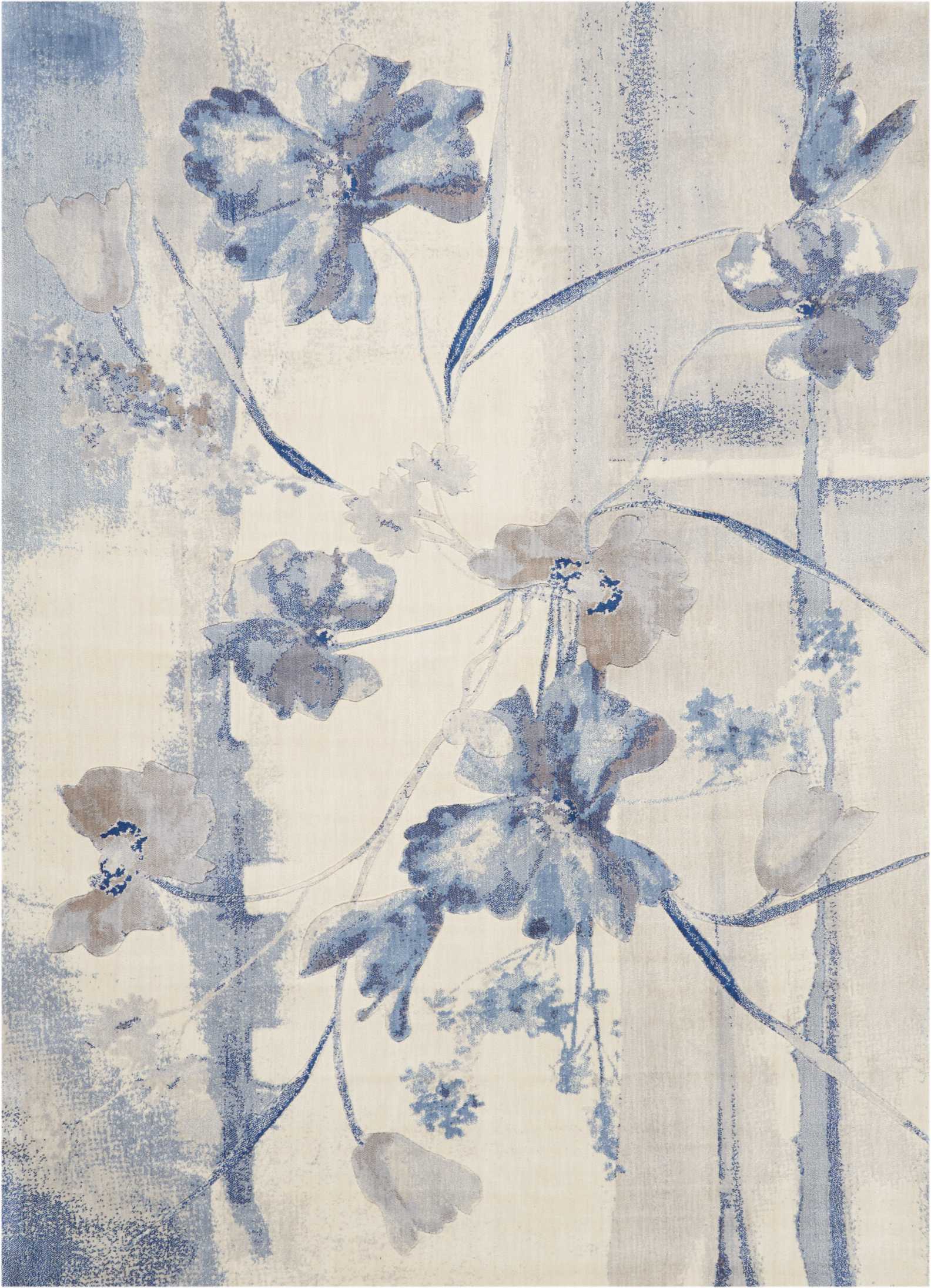 Somerset Ivory And Blue 7 X 10 Area Rug by Nourison | 1StopBedrooms