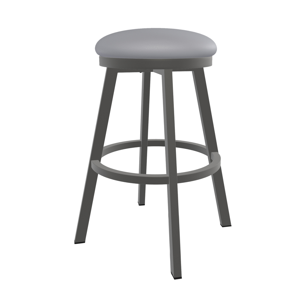 Sophia 30 Inch Bar Height Swivel Backless Stool In Firestone Grey and ...