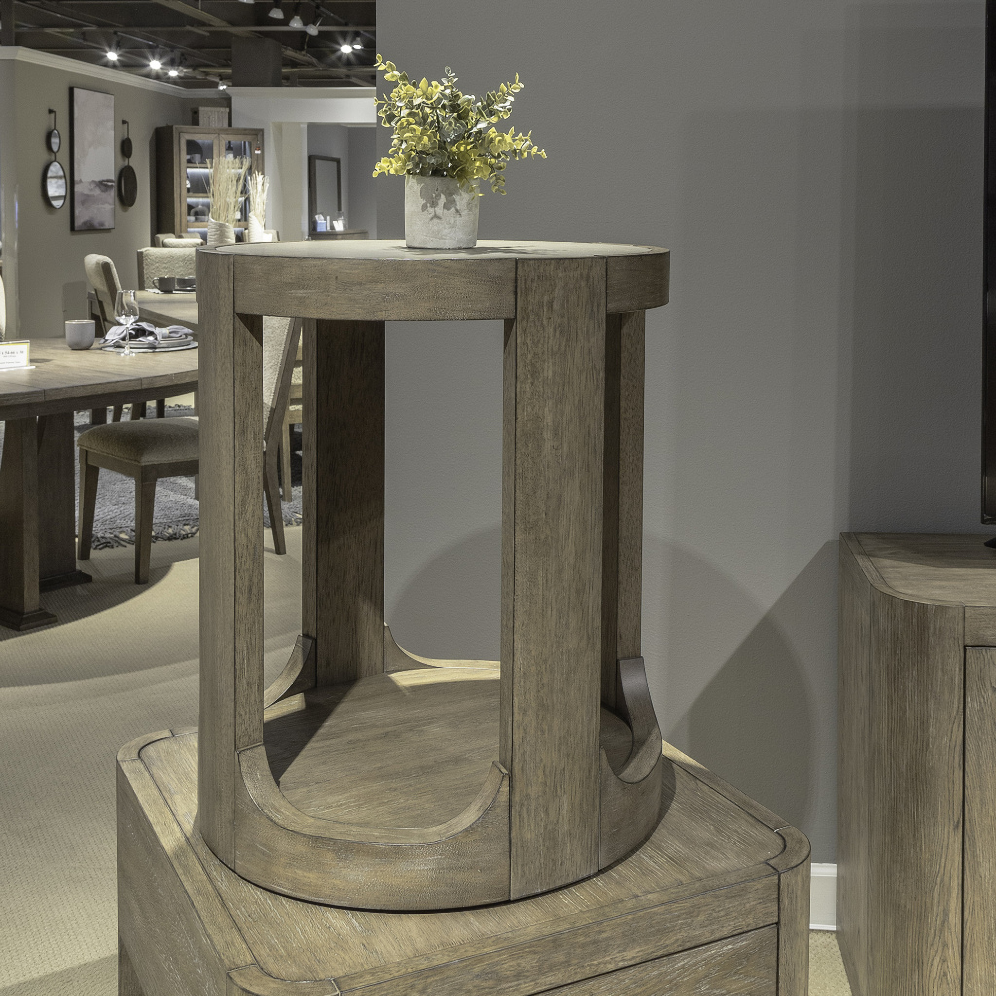 South Bend Round Chairside Table In Brown by Liberty | 1StopBedrooms