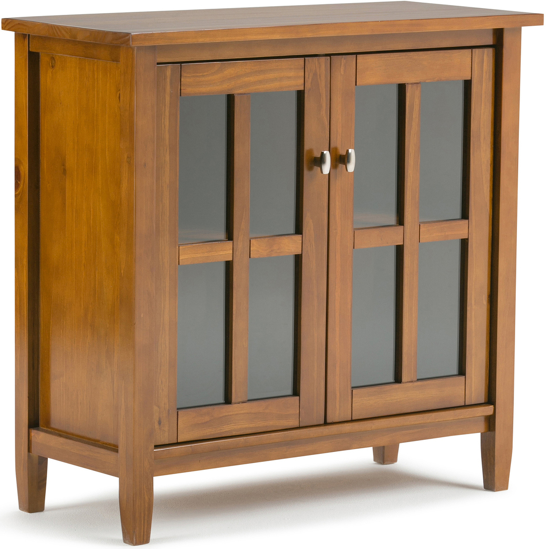 Sovereign Low Storage Cabinet with Tempered Glass Door In Light Golden ...