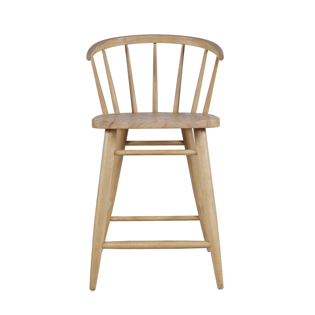 Fitz Solid Wood Curved Back Spindle Counter Stool In Natural by Jofran ...