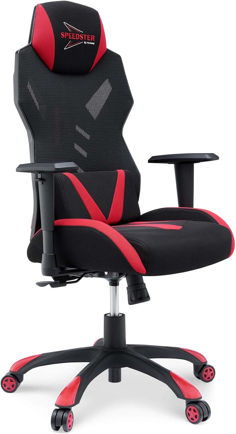Speedster Black and Red Mesh Gaming Computer Chair by Modway ...