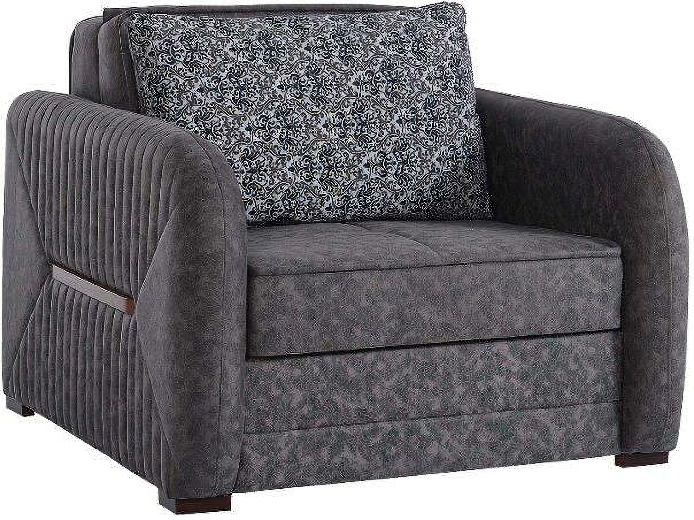 Speedy Upholstered Convertible Armchair with Storage In Gray by ...