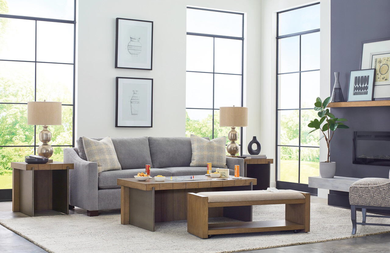 Spence Occasional Table Set In Spice and Brushed Steel by Hammary ...