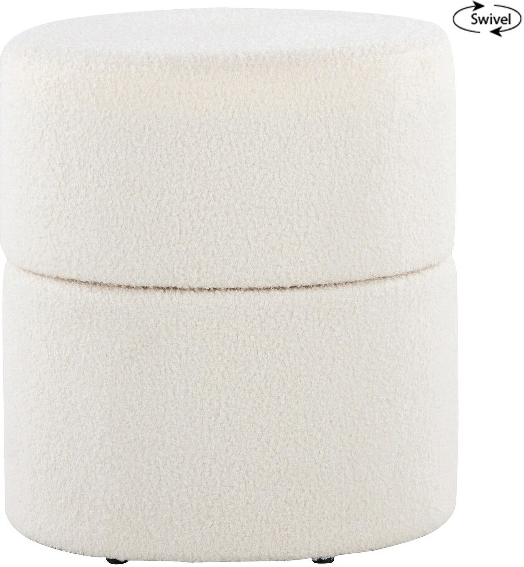 Spin 18 Inch Ottoman In Cream by Lumisource | 1StopBedrooms