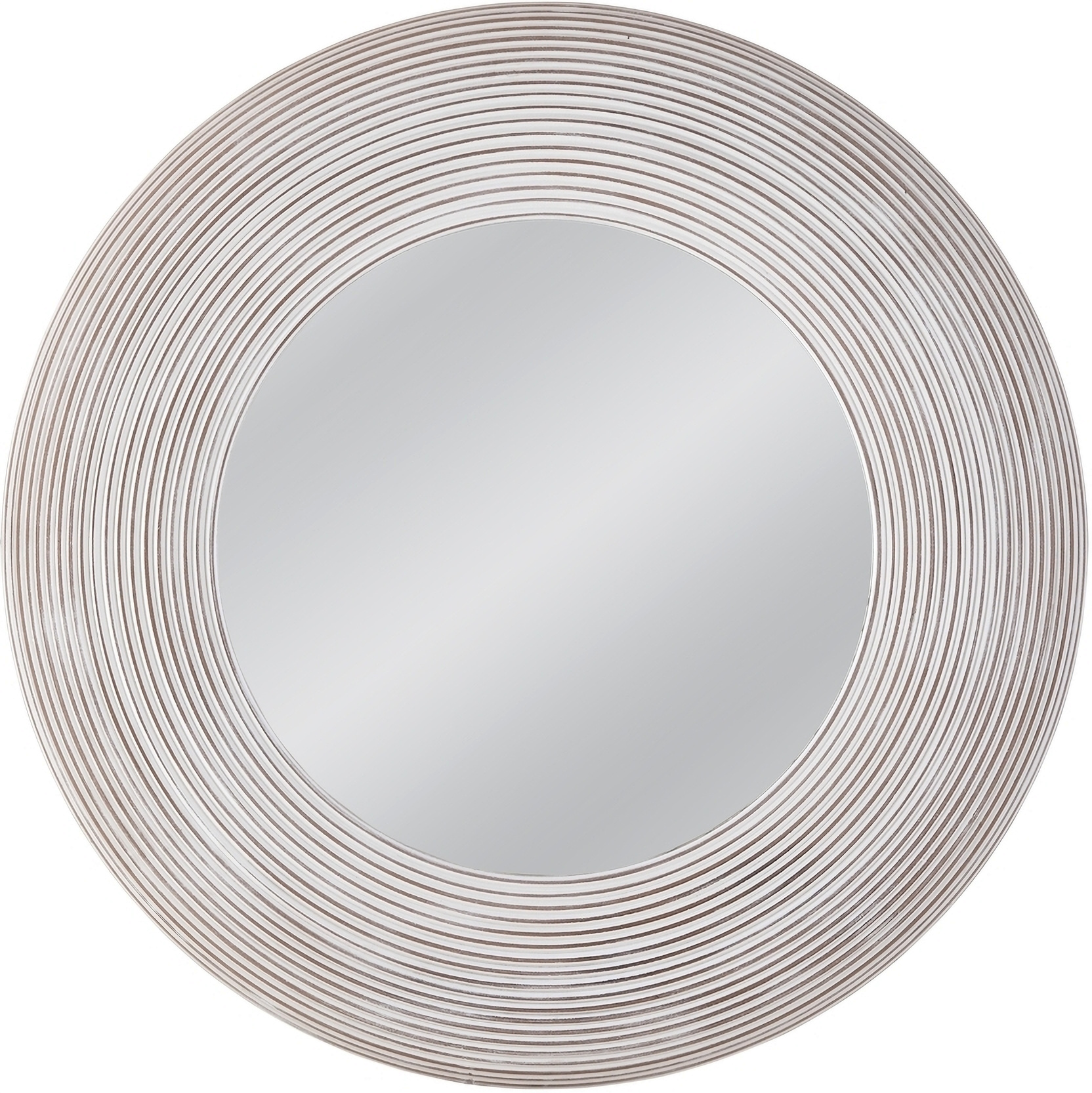 Spin Wall Mirror In White by Bassett Mirror Company | 1StopBedrooms