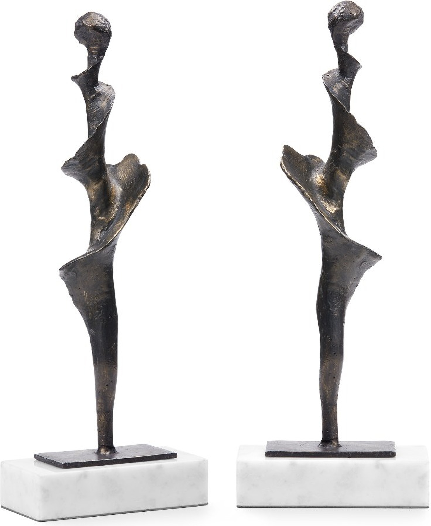 Spiral Large Statue Set of 2 In Bronze by Villa & House | 1StopBedrooms
