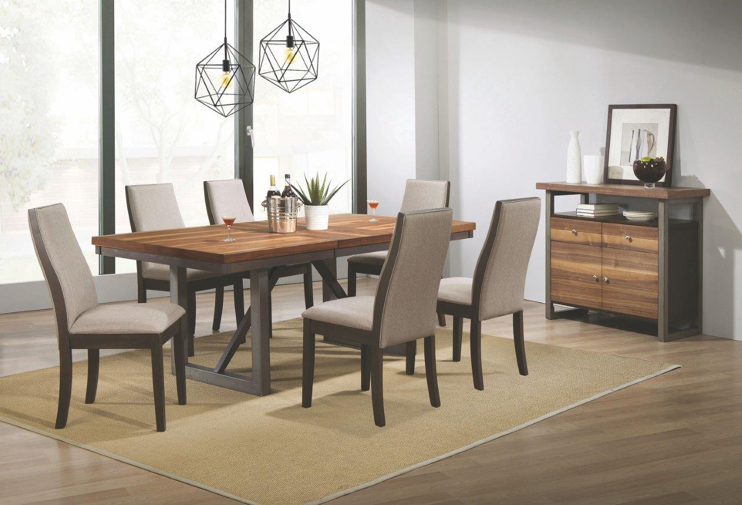 Spring Creek Extendable Dining Room Set In Natural Walnut by Coaster ...