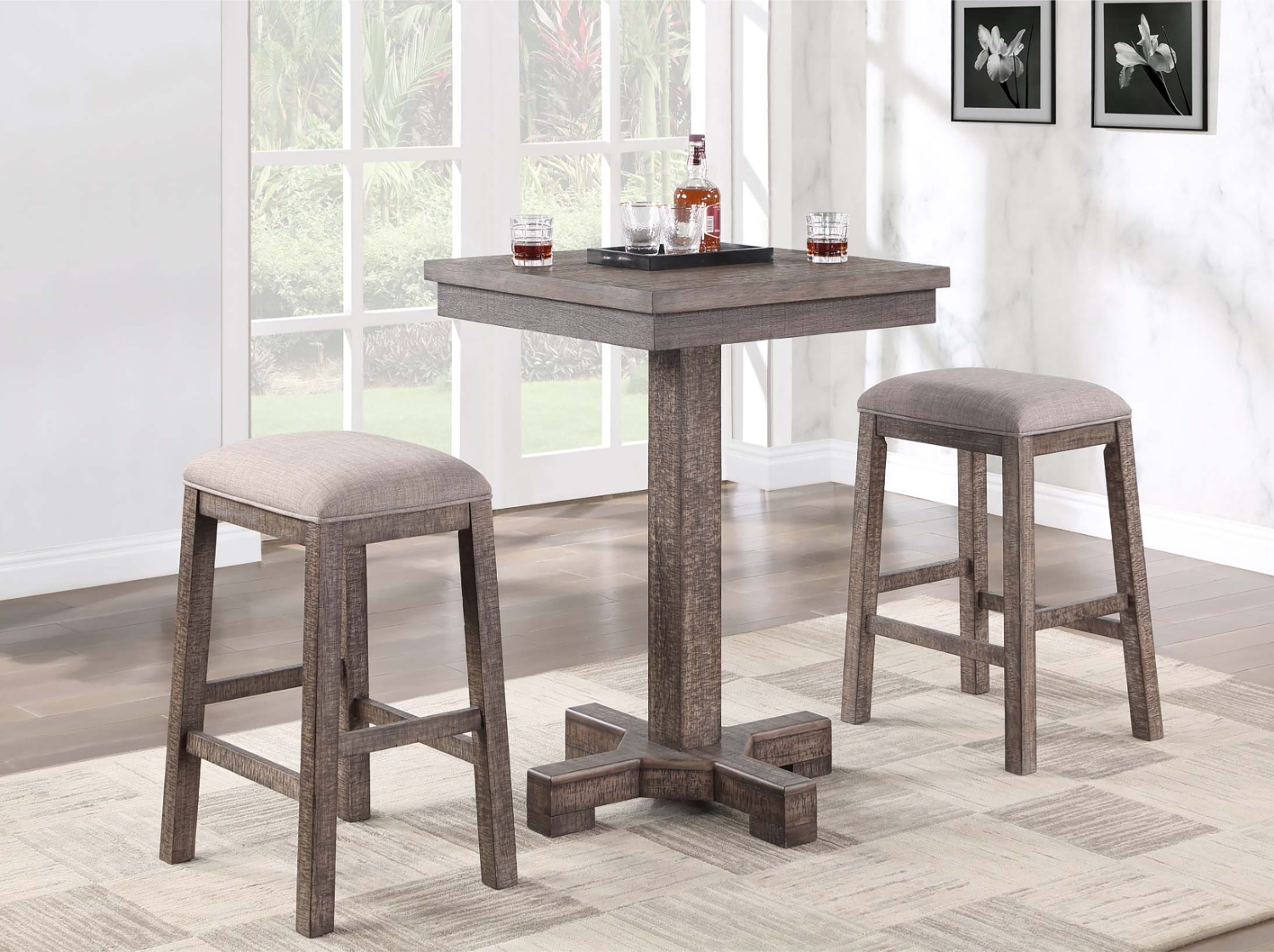Spring Haven 42 Inch Pub Table Complete In Dark Distressed by ECI ...