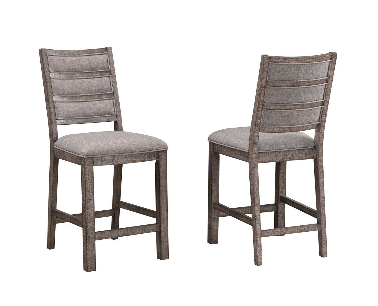 Spring Haven High Back Stationary Counter Stool In Dark Distressed ...