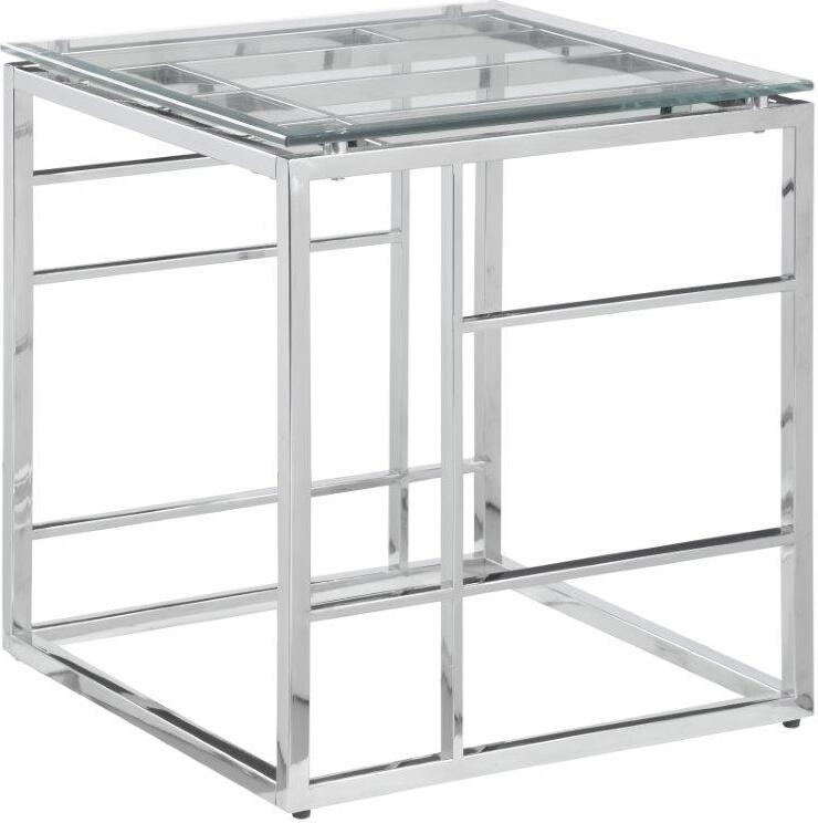 Square Glass Top with Ladder Style Frame with 20 Inch by Chintaly ...