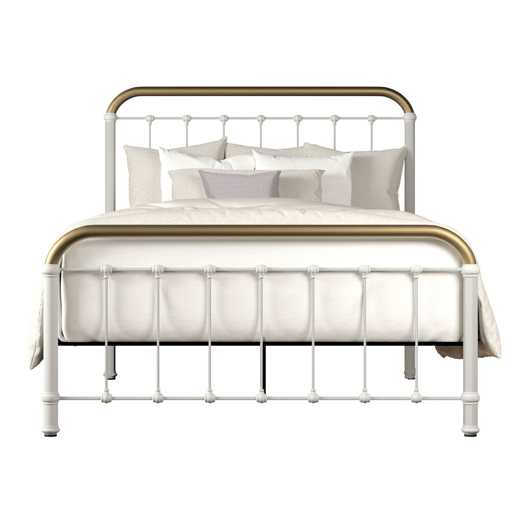 Star Queen Complete Bed In Misty White and Milky Gold by Wesley Allen ...