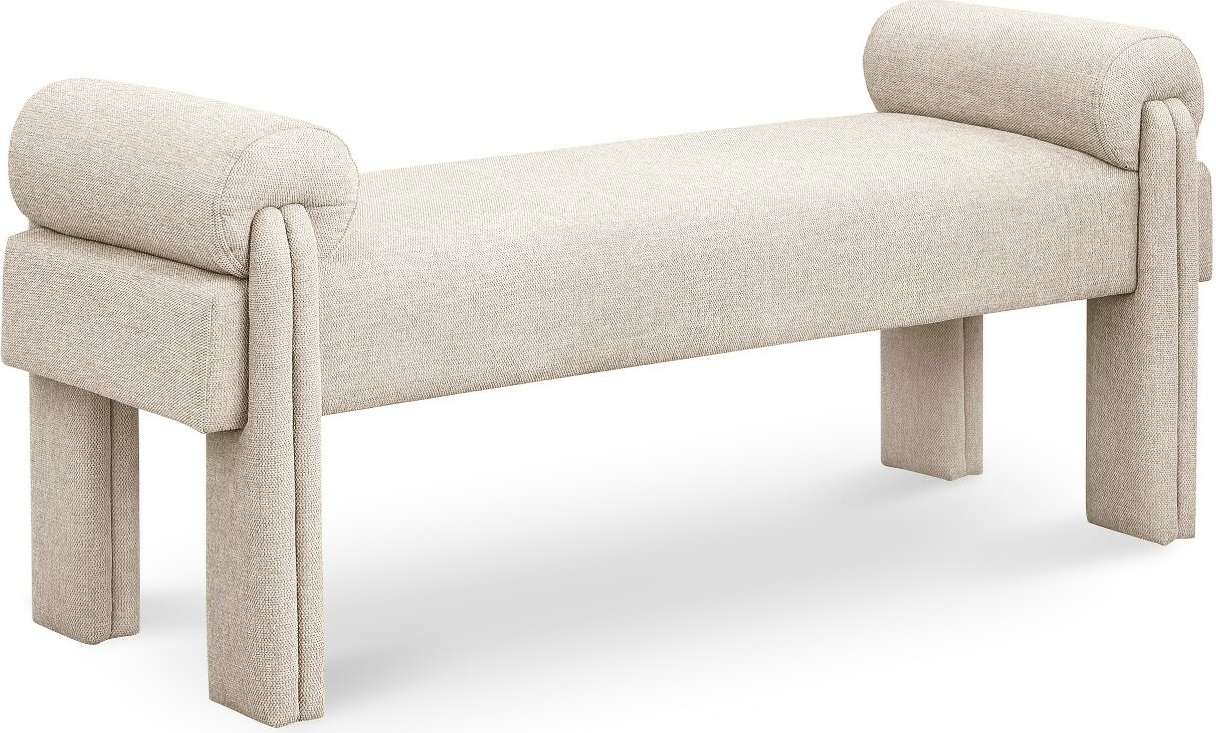Stefano Polyester Fabric Bench In Beige by Meridian | 1StopBedrooms