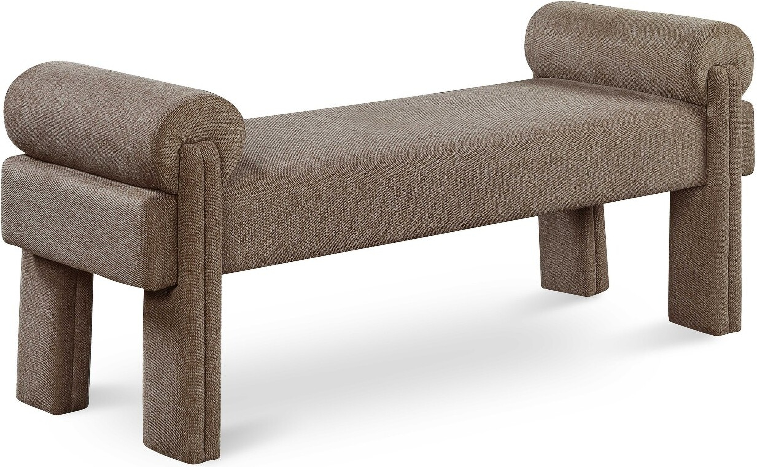 Stefano Polyester Fabric Bench In Brown by Meridian | 1StopBedrooms