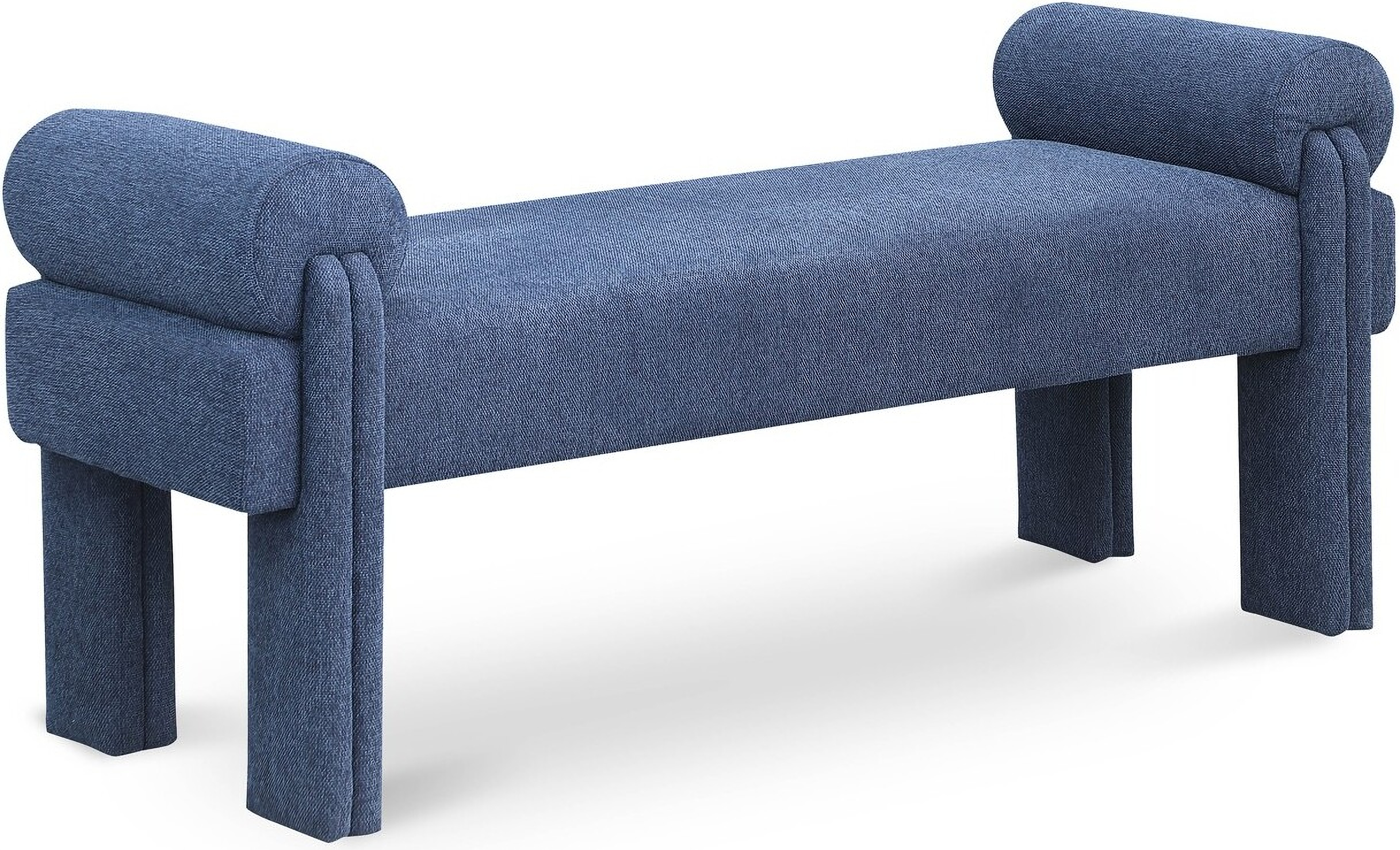 Stefano Polyester Fabric Bench In Navy by Meridian | 1StopBedrooms