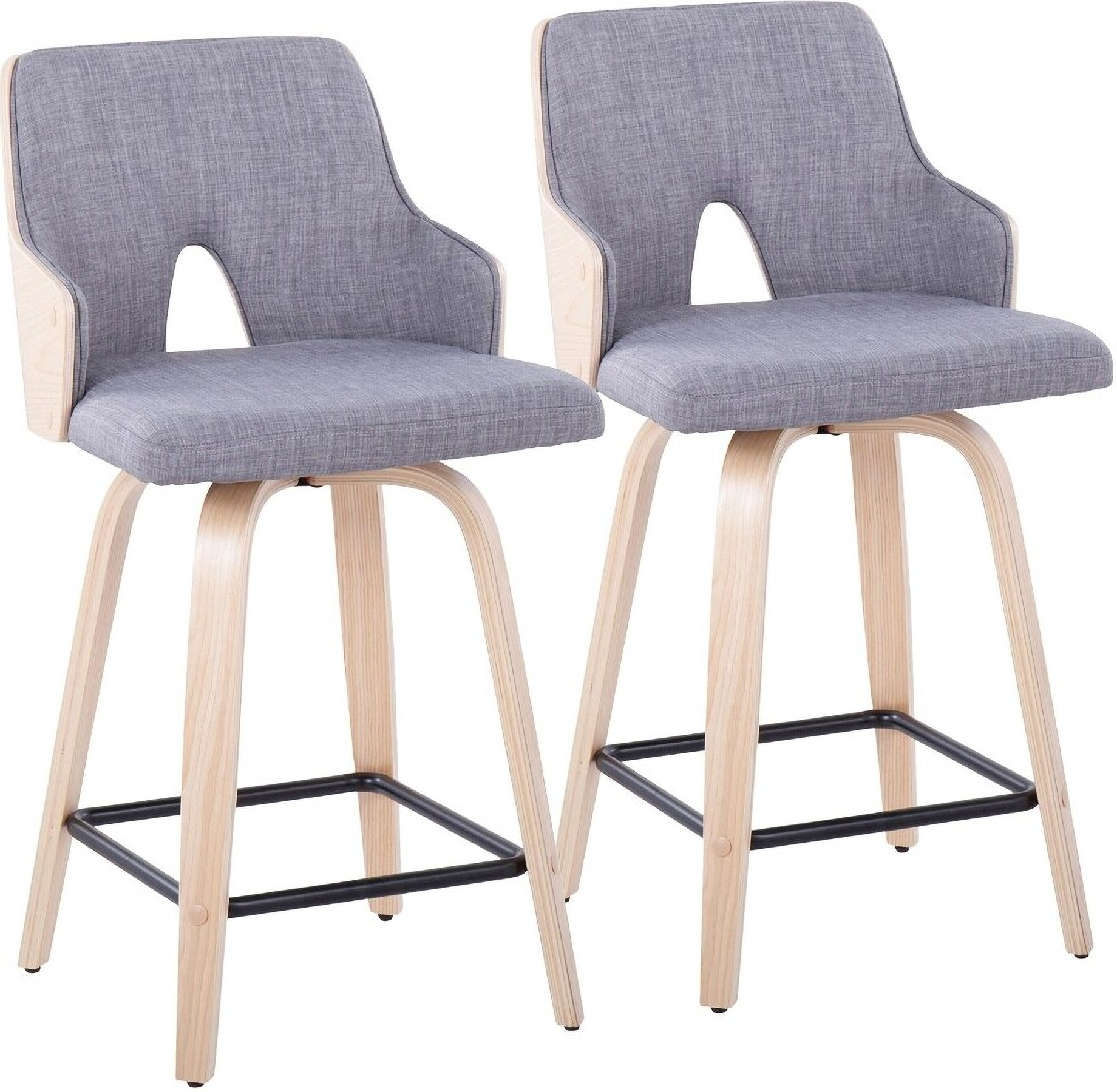 Stella 24 Inch Fixed Height Counter Stool Set of 2 In Light Grey by ...