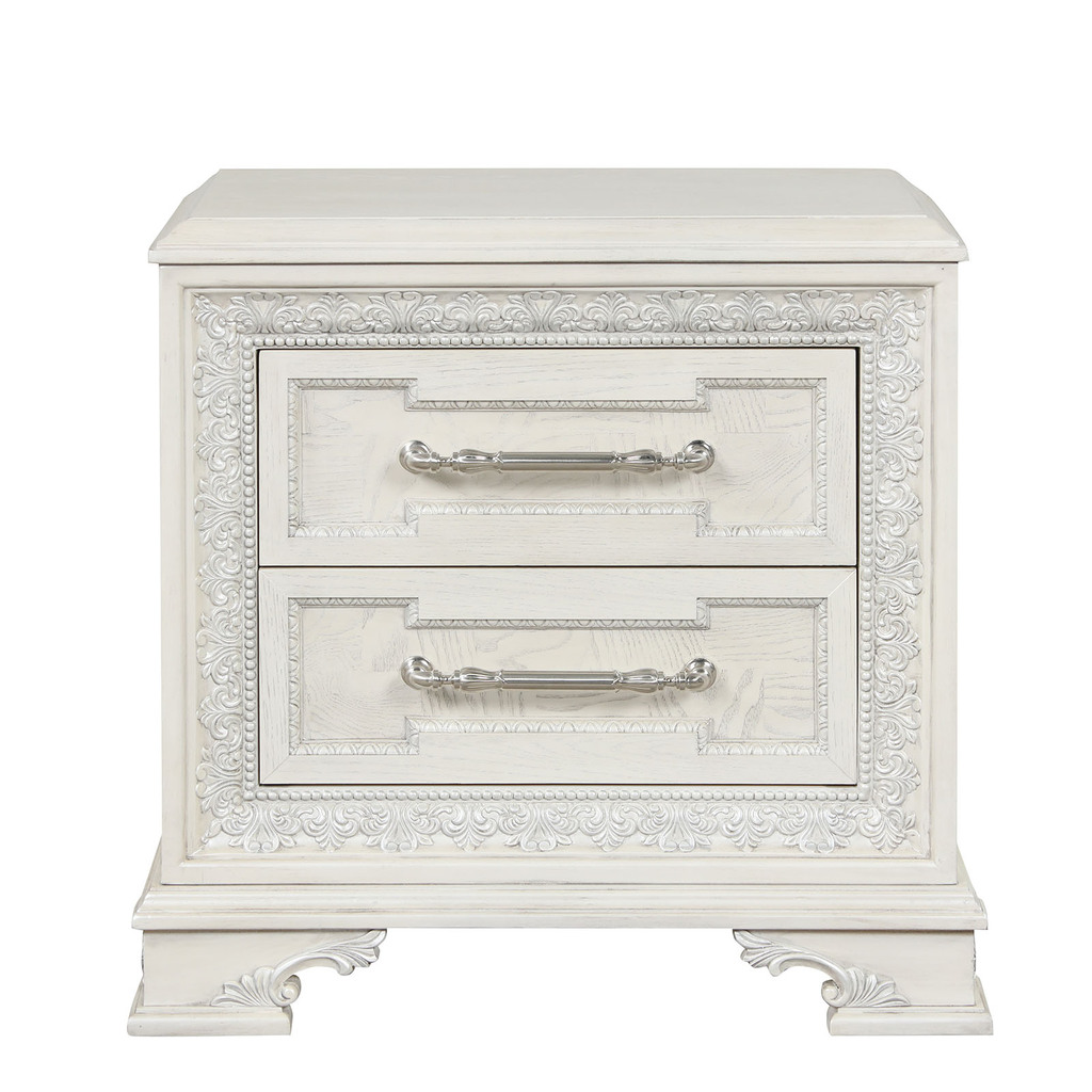 Stella Mia Nightstand with USB In Creamy White by Furniture of America ...