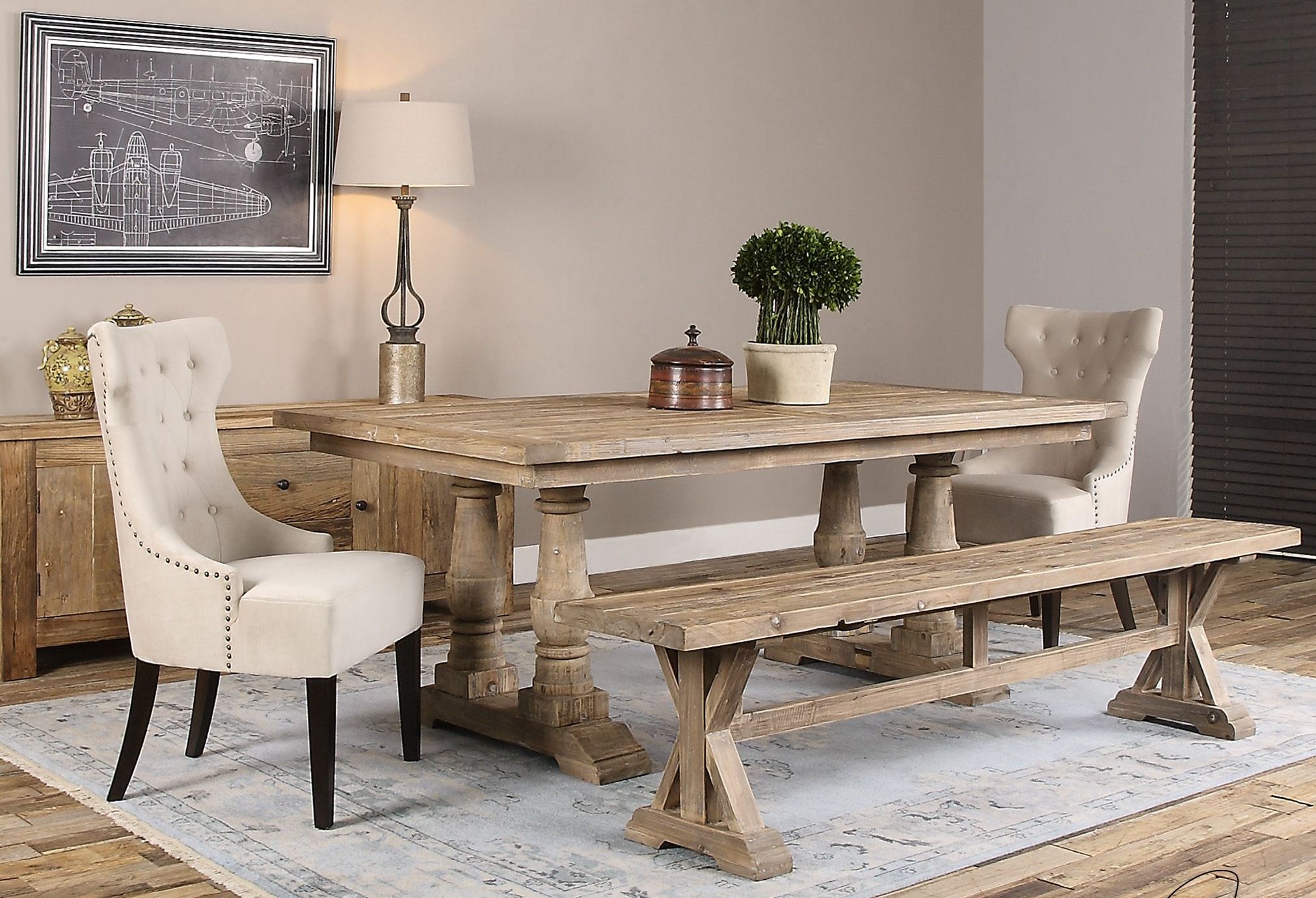 Stratford Salvaged Wood Rectangular Dining Room Set by Uttermost | 1StopBedrooms