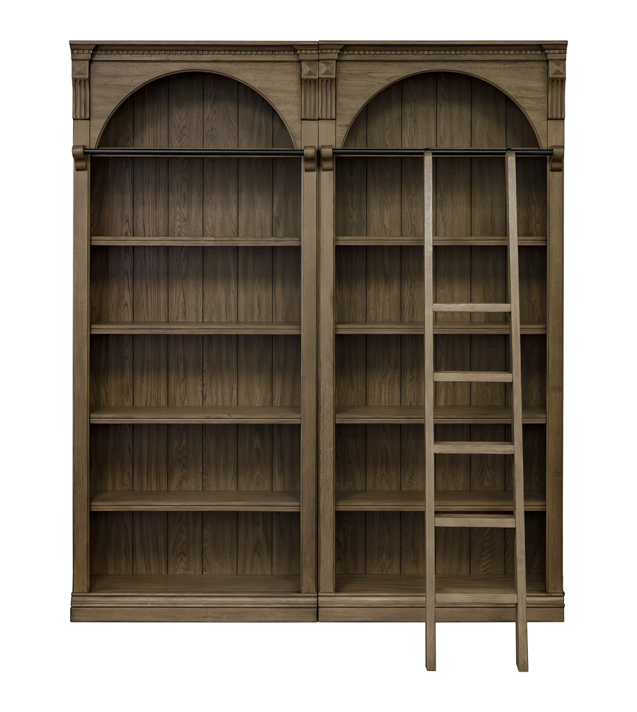 Stratton Traditional 96 Inch Tall Wall Bookcase with Ladder In Brown by ...