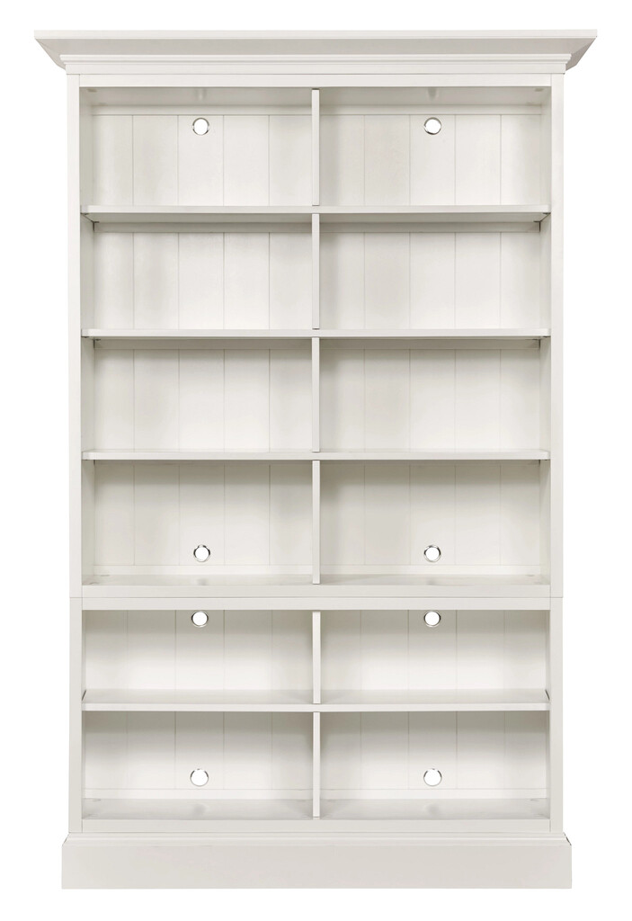 Structures Double Bookcase In White by Hammary | 1StopBedrooms