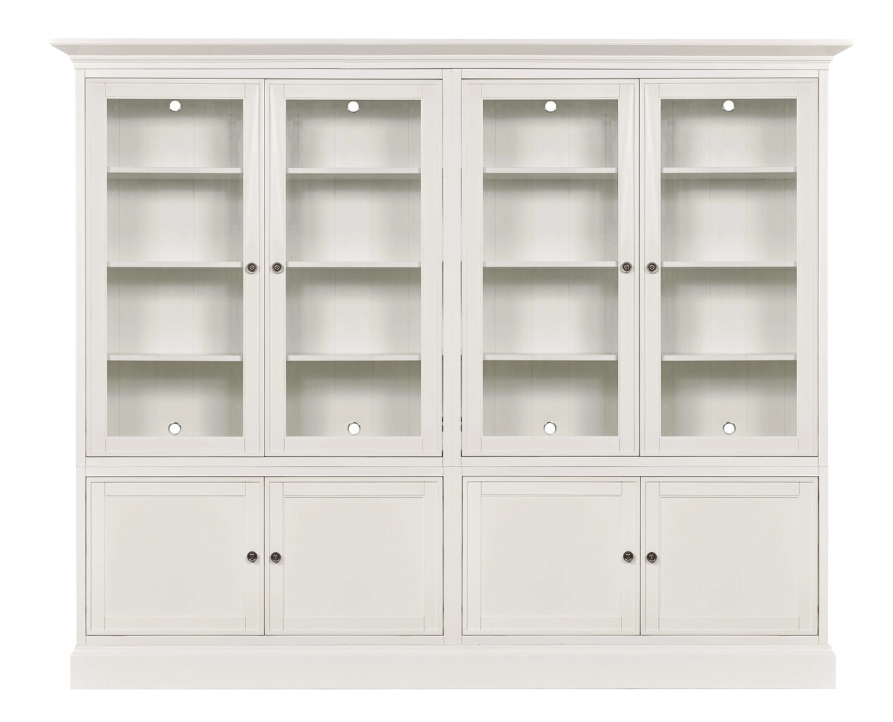 Structures Quad Door Display Cabinet In White by Hammary | 1StopBedrooms