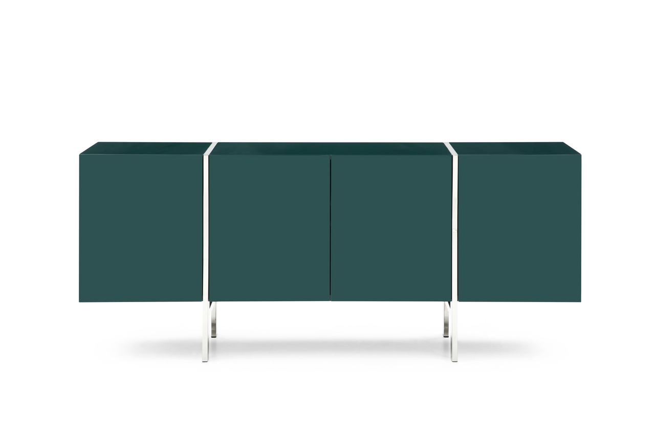 Struttura Small Buffet with Adjustable Glass Shelves In Dark Green by ...