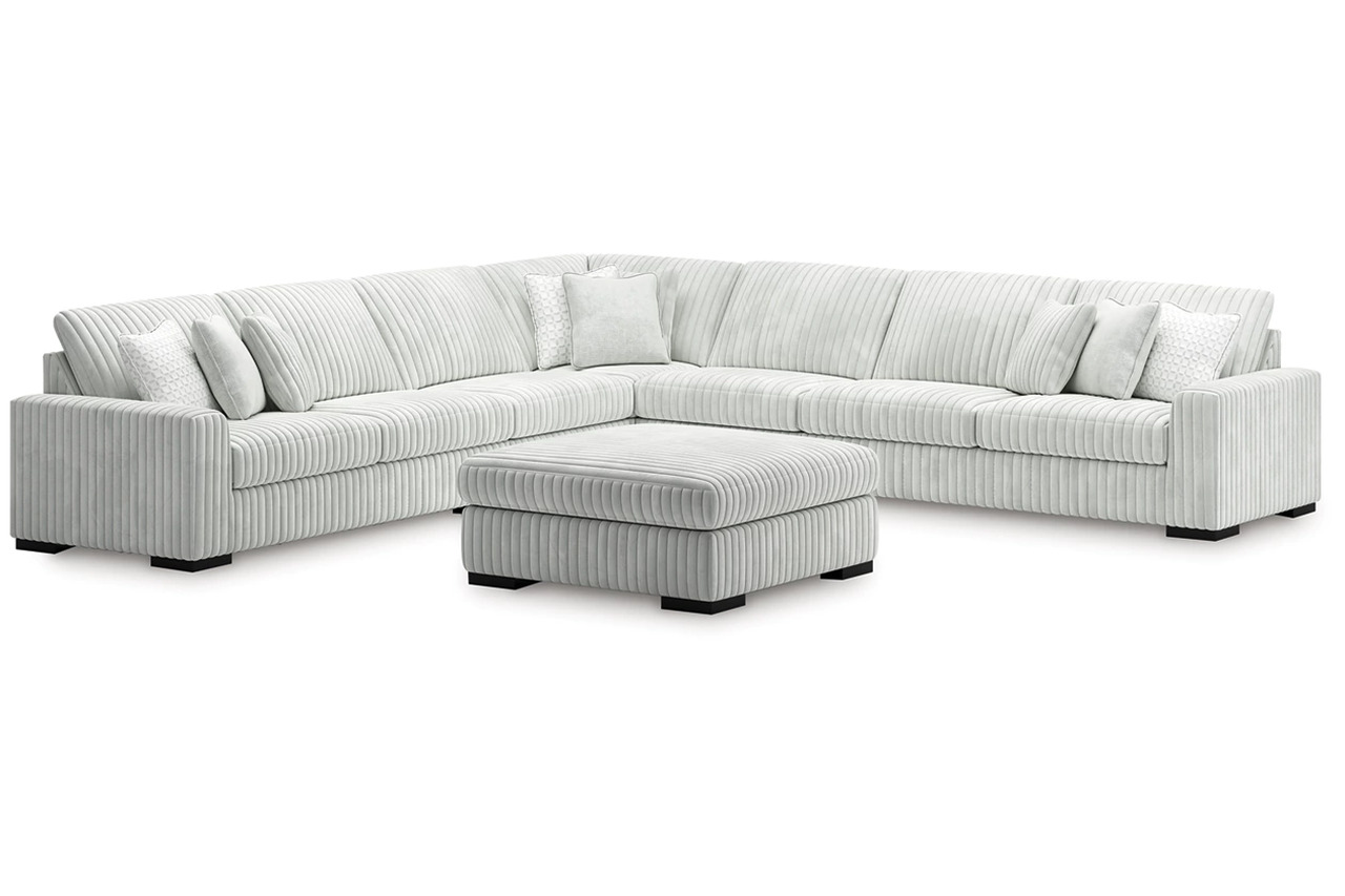 Stupendous 5-Piece Sectional and Ottoman In Alloy by Ashley Furniture ...