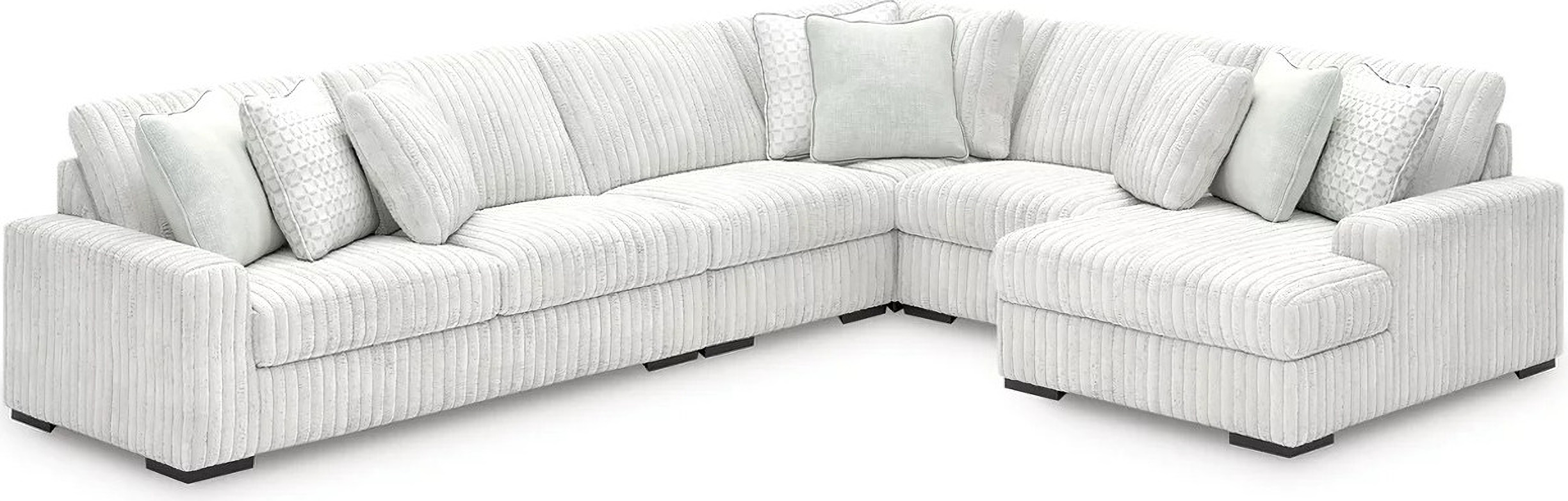 Stupendous 5-Piece Sectional with RAF Chaise In Alloy by Ashley ...