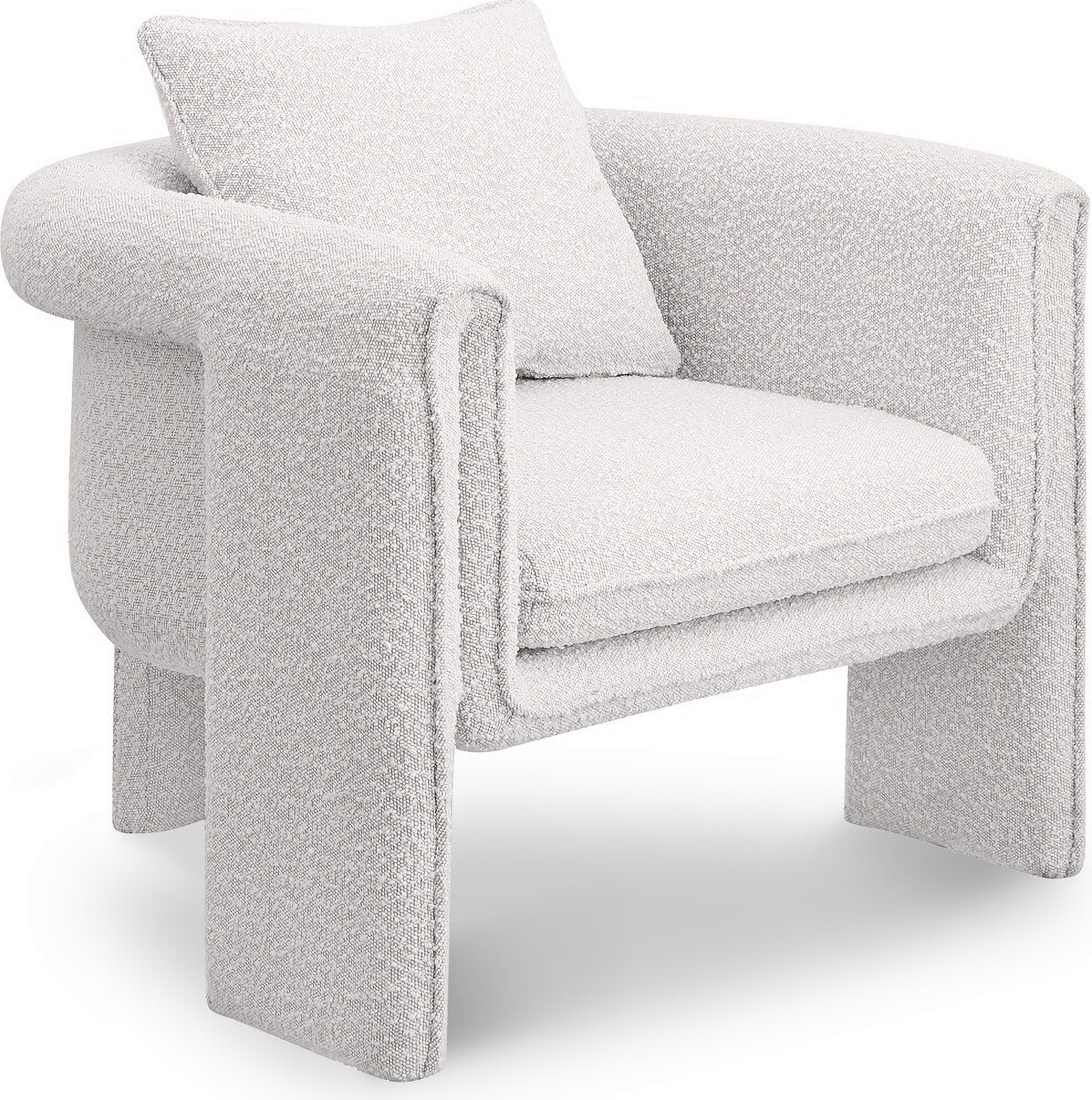 Stylus Boucle Fabric Accent Chair In Cream by Meridian | 1StopBedrooms