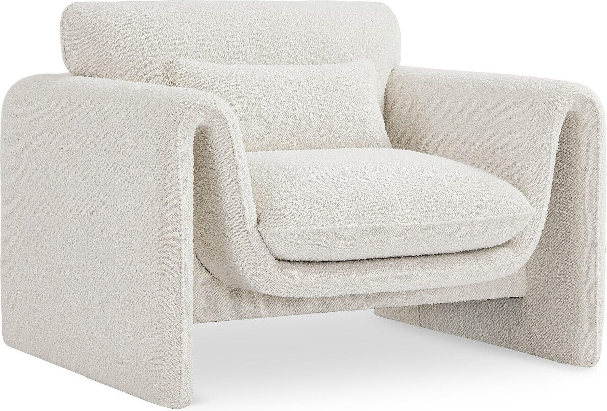 Stylus Boucle Fabric Chair In Cream by Meridian | 1StopBedrooms