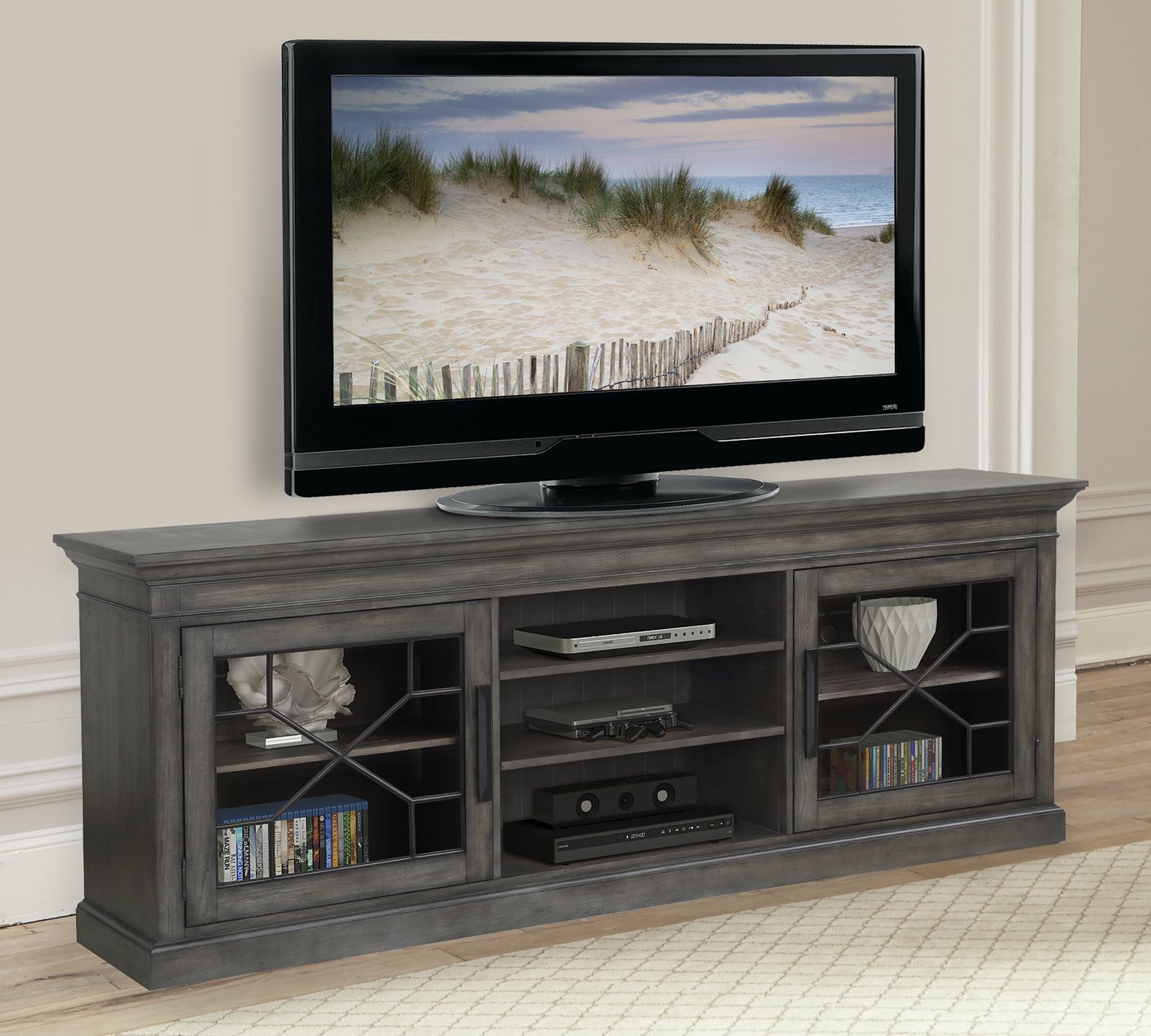 Sundance Smokey Gray 92 Inch TV Console by Parker House | 1StopBedrooms