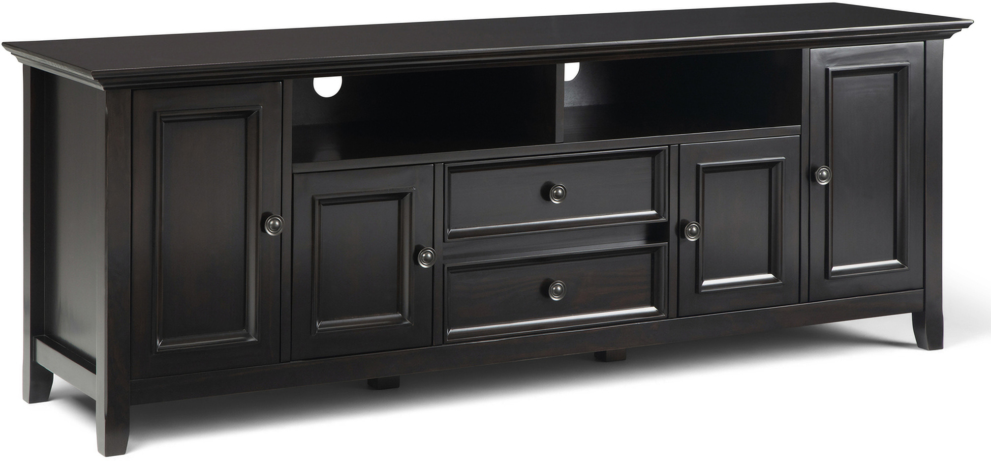 Sunrisen 72 Inch Wide TV Stand with Cord Management and Adjustable ...