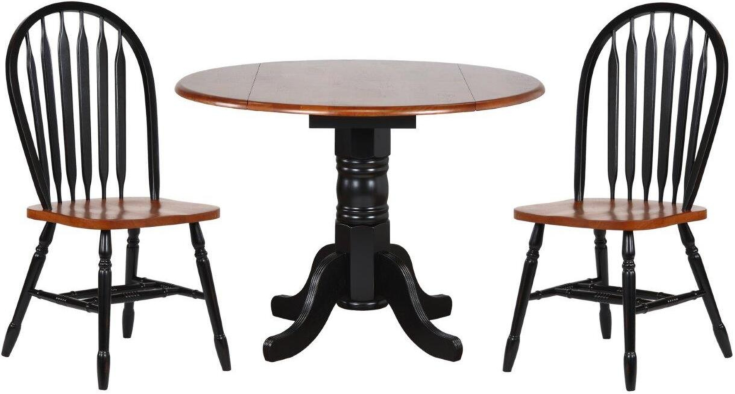 Sunset Trading Black Cherry Selections 3 Piece 42 Inch Round Drop Leaf ...