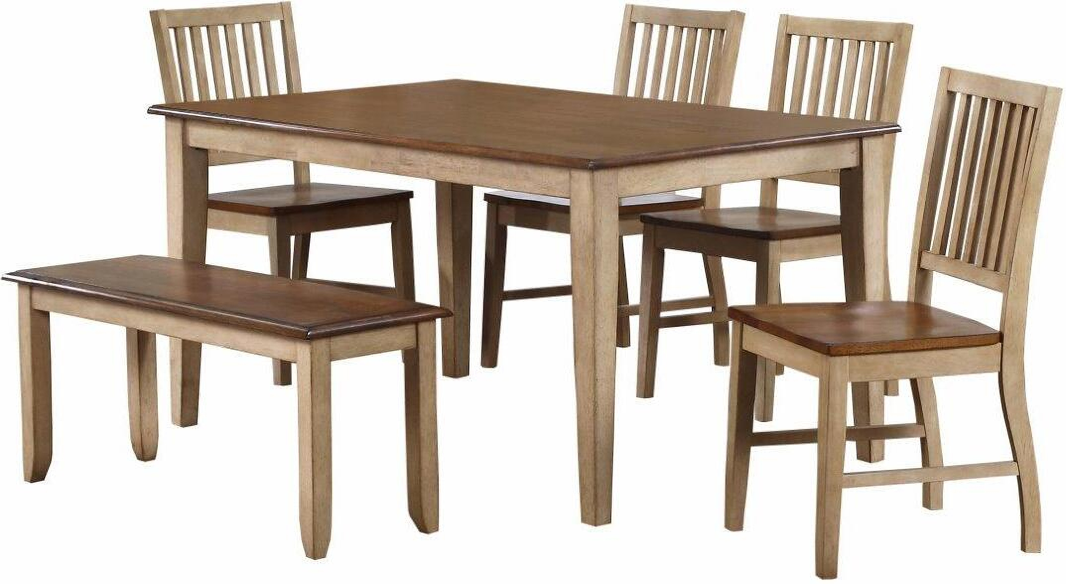 Sunset Trading Brook 6 Piece Rectangular Dining Set with Bench ...
