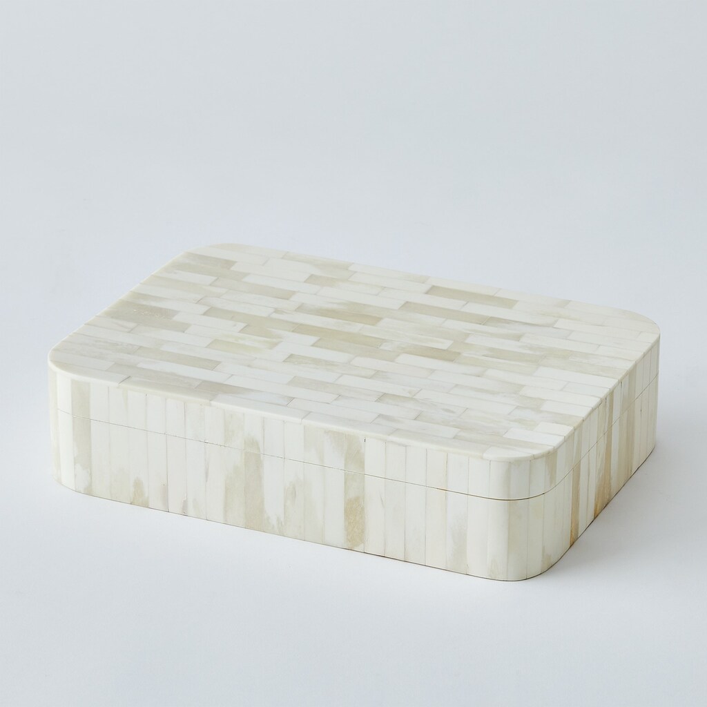 Super Large Ellipse Box In Bone White by Global Views | 1StopBedrooms