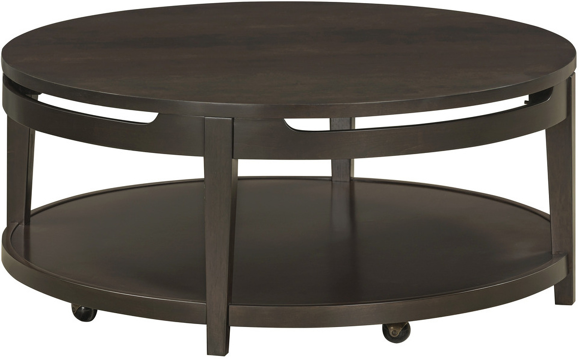 Sutton Round Cocktail Table In French Roast by Aspenhome | 1StopBedrooms