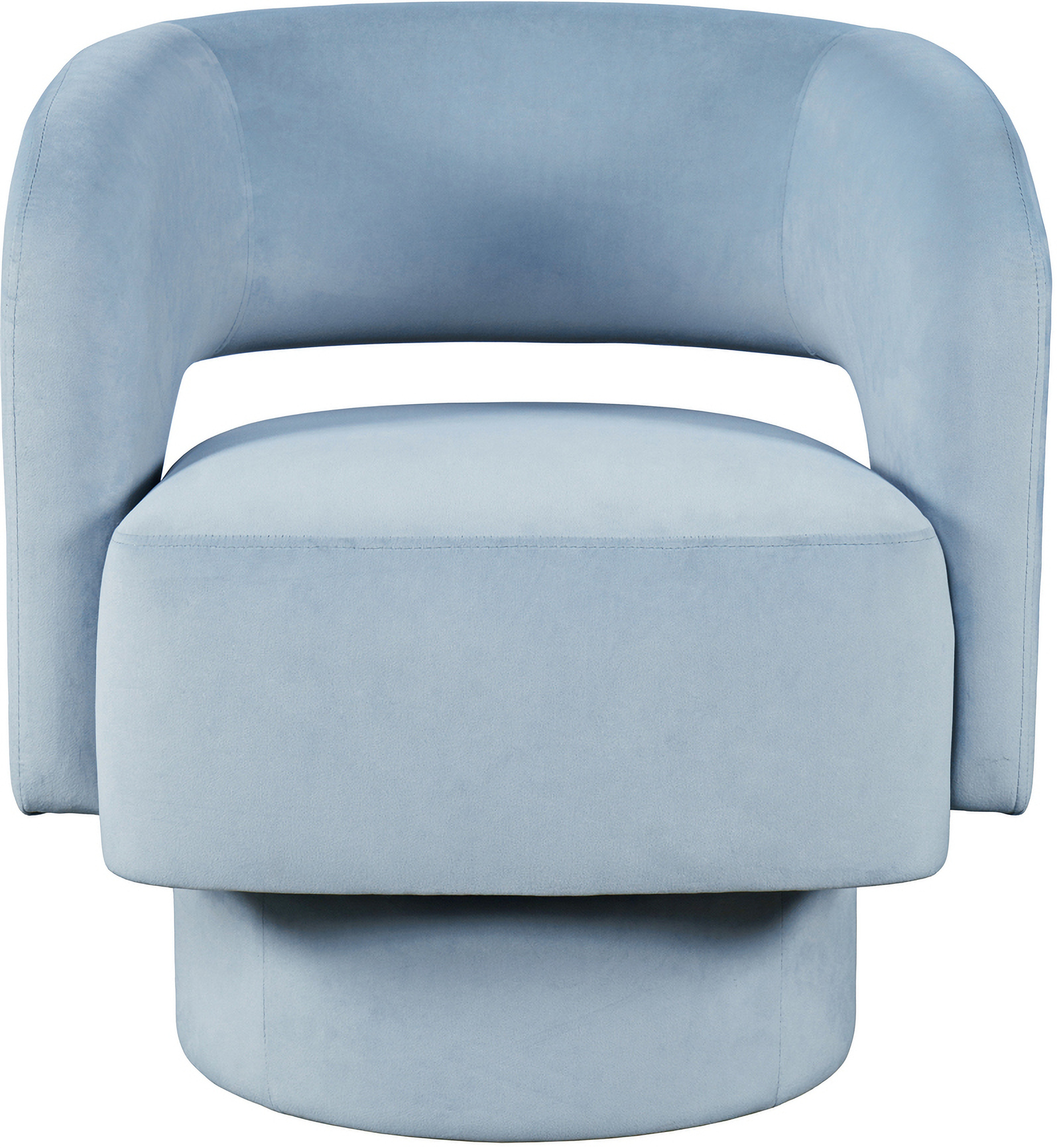Sutton Upholstered Split Back Curved Sculpture Swivel Accent Chair In ...