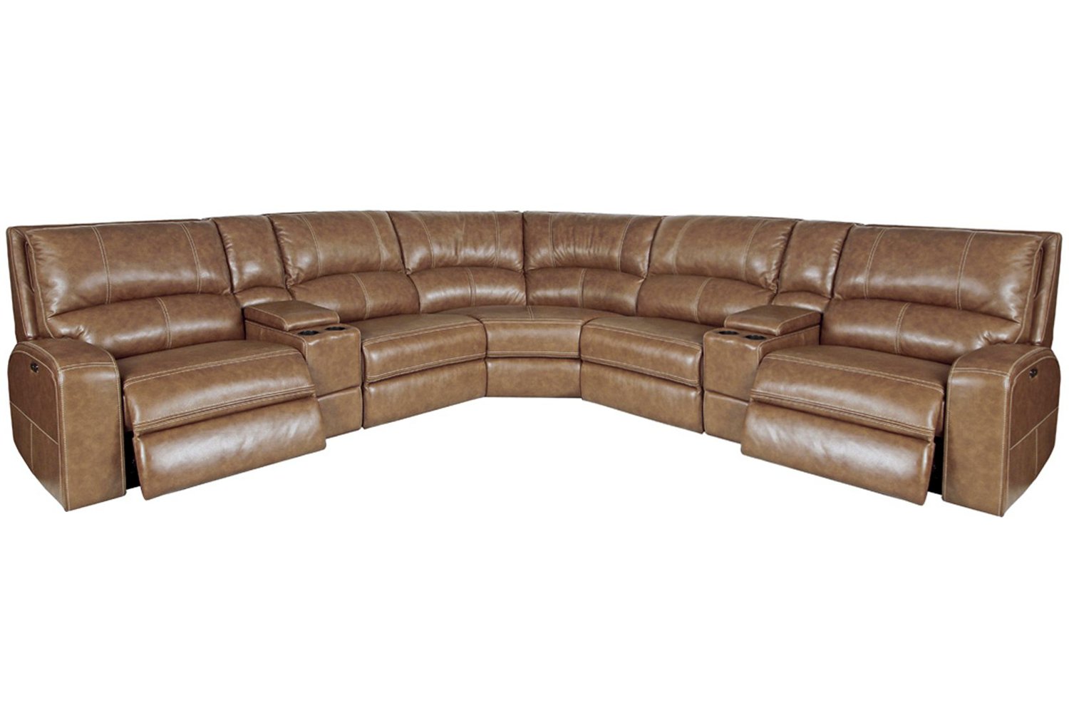 Swift 7 Piece Modular Power Reclining Sectional with Power Adjustable ...