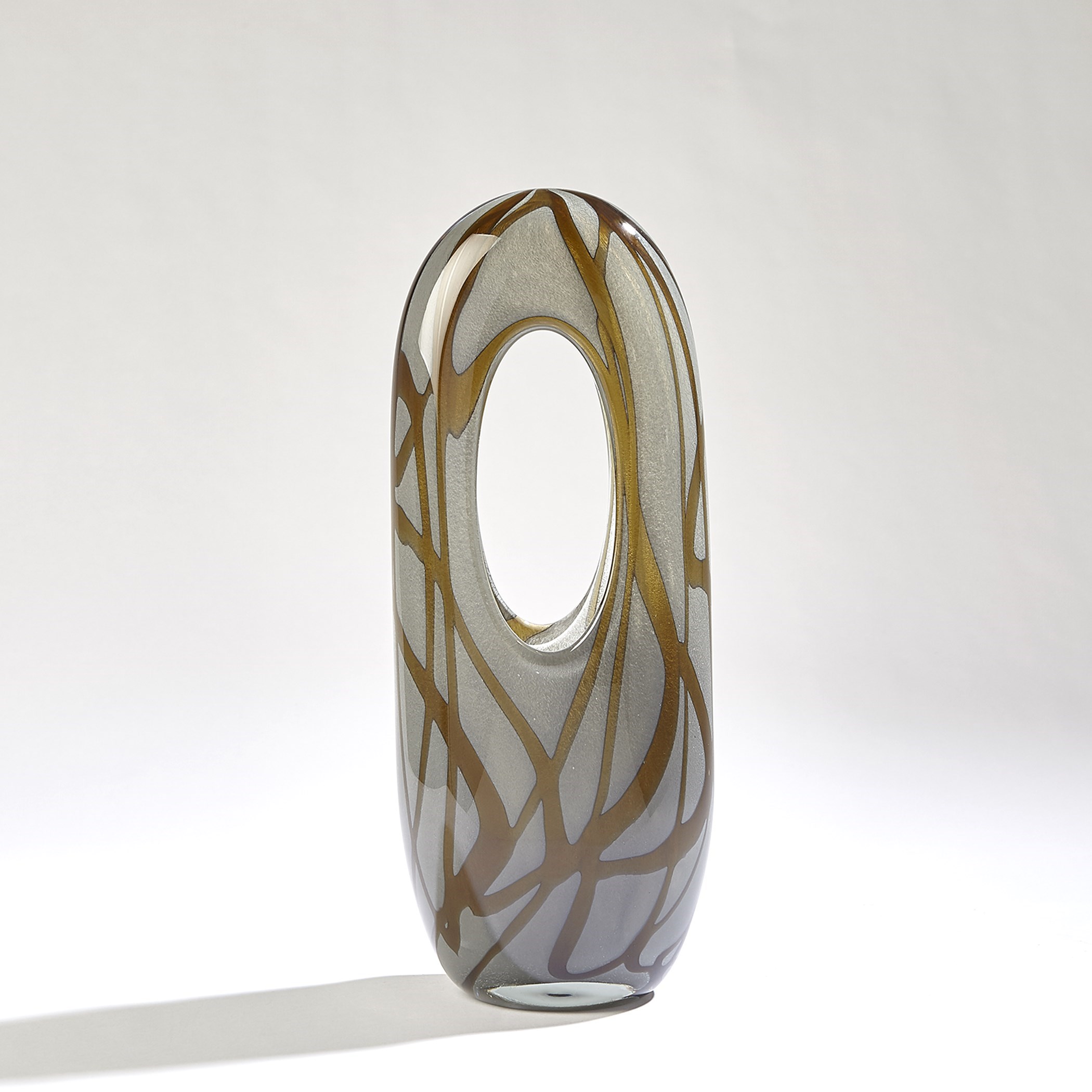 Swirl Medium Vase In Amber And Grey by Global Views | 1StopBedrooms