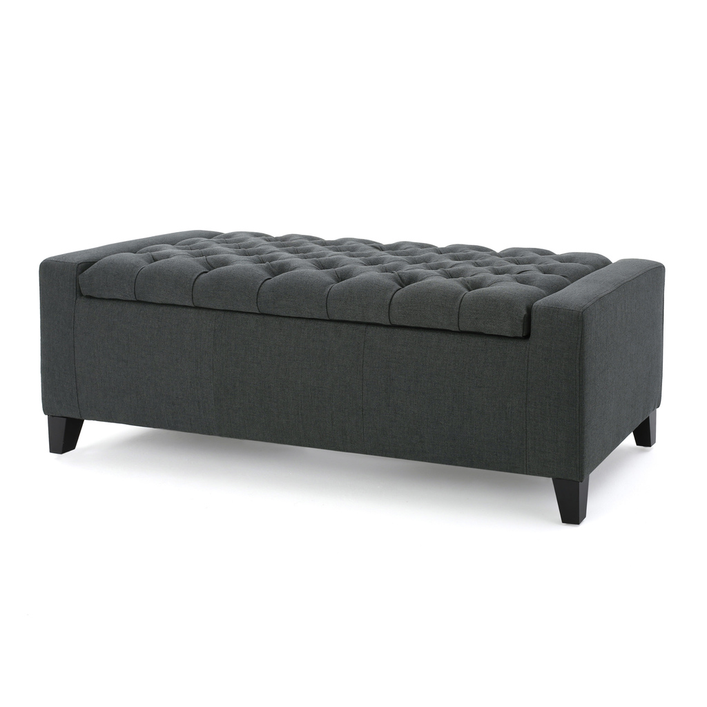 Synchronize Upholstered Storage Bench with Button Tufted Diamond Stitch ...