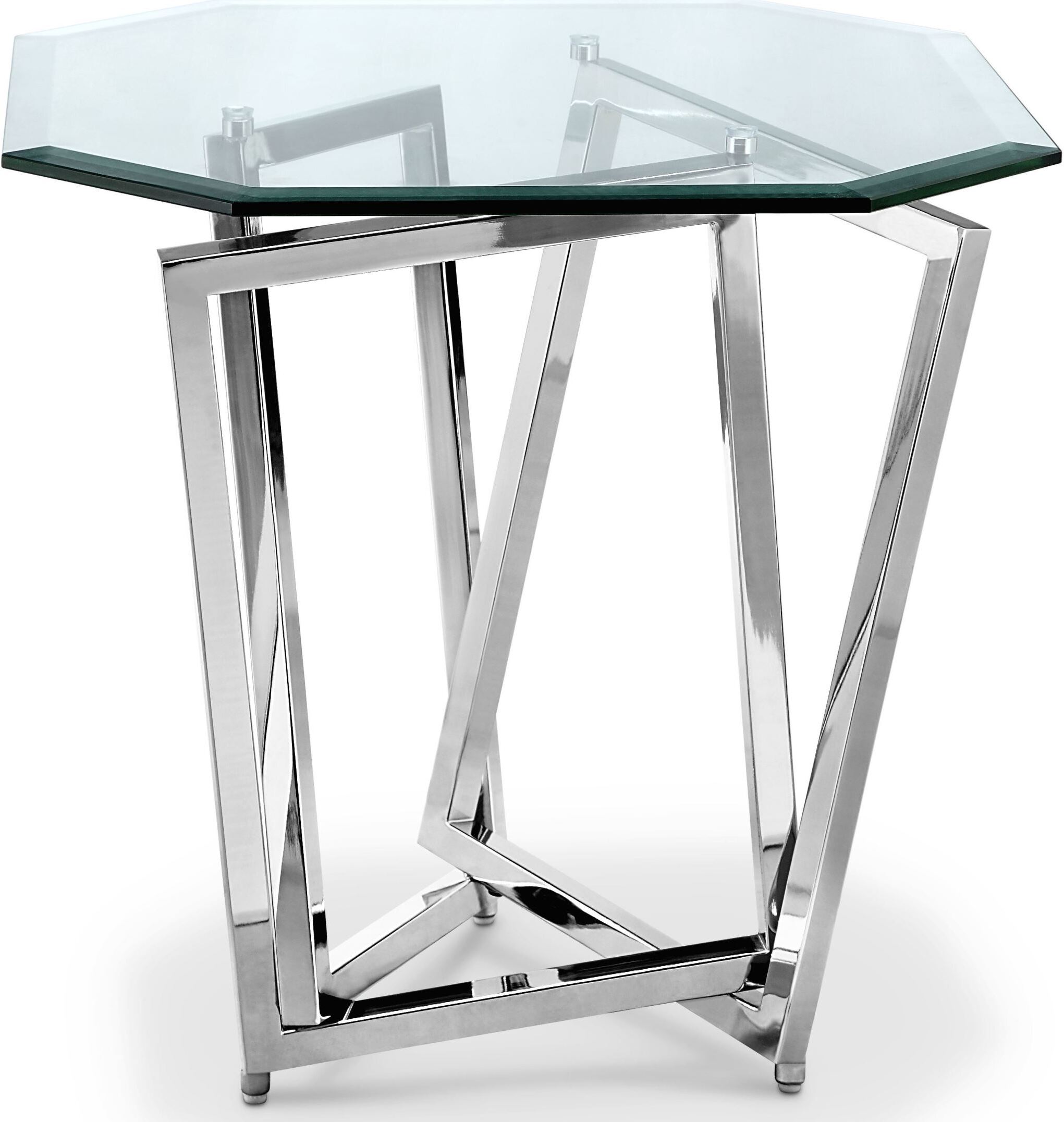 Lenox Square Nickel Octagonal End Table by Magnussen | 1StopBedrooms